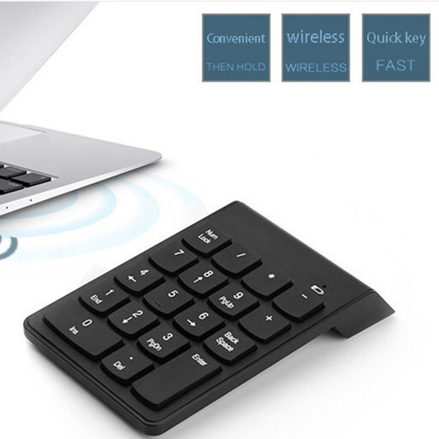 Wireless 2.4 Numeric Keypad 18-Key Bluetooth Keyboard Office Mini ...