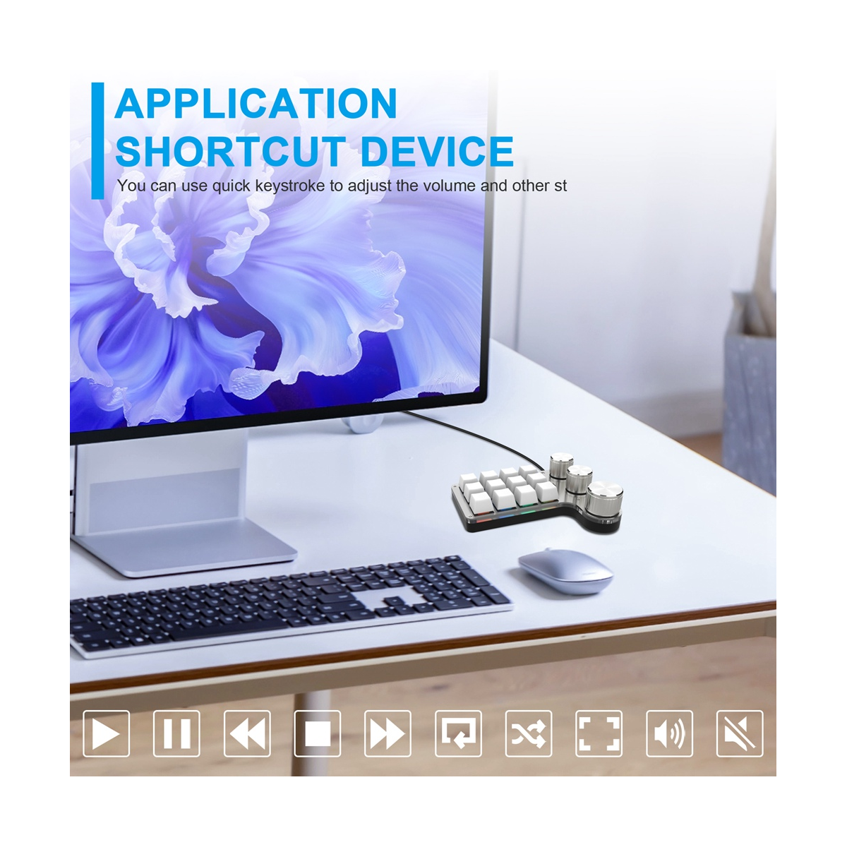 USB Custom Keyboard Volume Button Knob Programming Macro Gaming Hotswap Keypad Mechanical Red ...