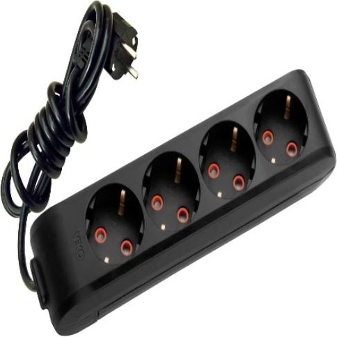 Viko Black Quadruple Grounded Group Socket 2 Meters - Hepsiburada Global