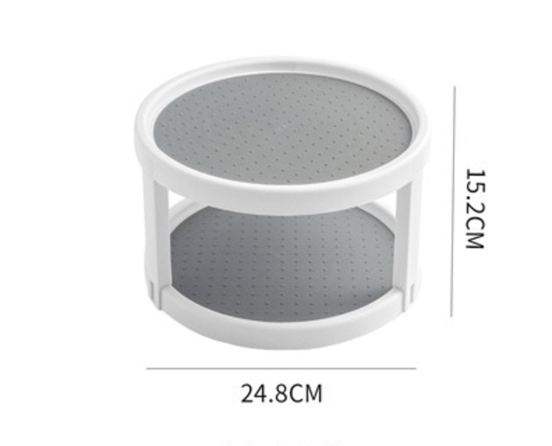Two Tier Twin Turntable Storage Turntable Multi Level Rotary Kitchen ...