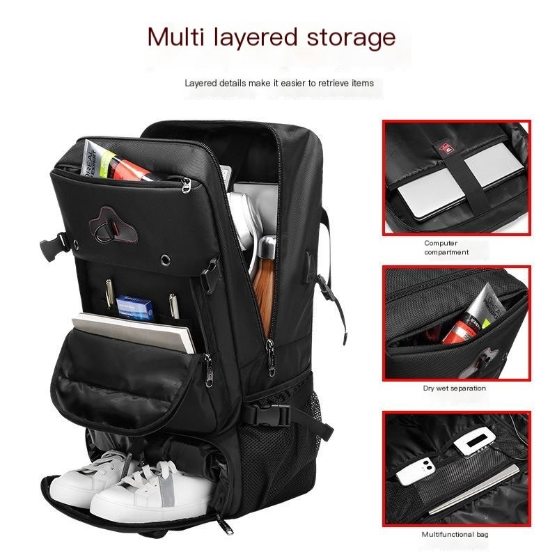 Men's Travel Bag Backpack Large Capacity Luggage Bag Multifunctional ...