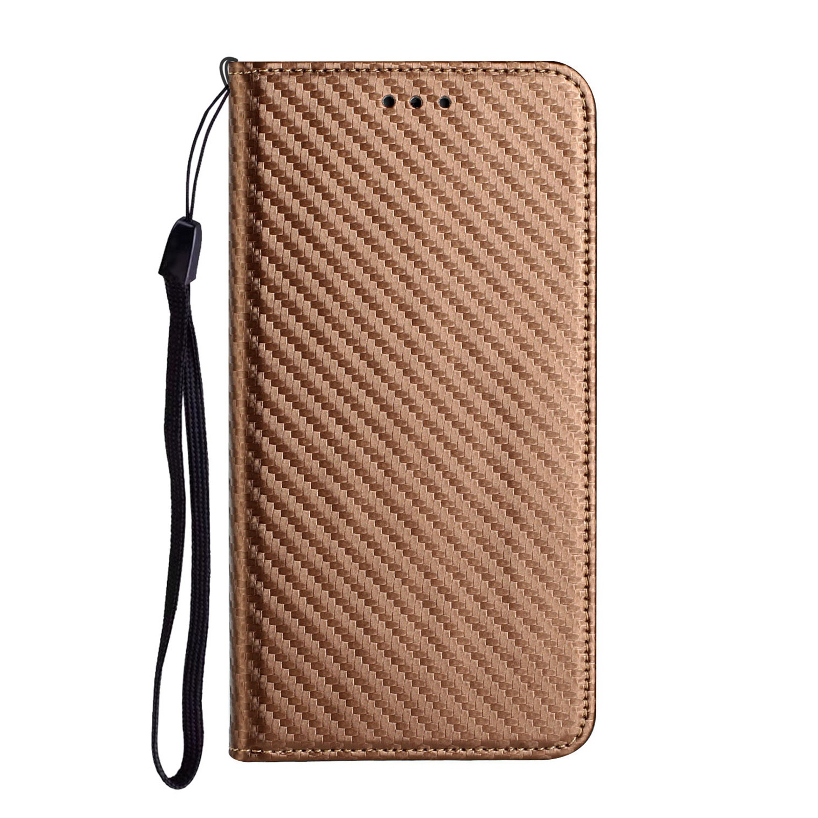 Carbon Fiber Texture Auto Closing Magnet Leather Stand Wallet Cover ...