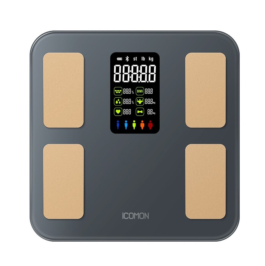 USB rechargeable smart body fat scale electronic scale VA color screen ...