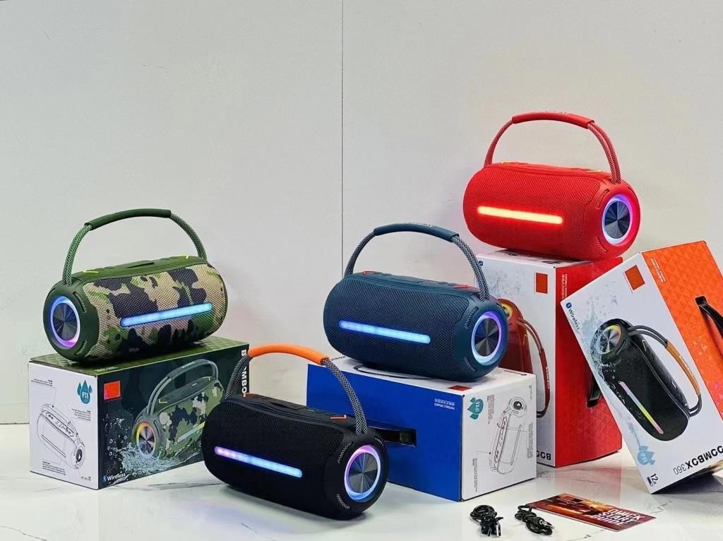 Torima Booms Box 360 Portable RGB LED Bluetooth Speaker USB-TF Green ...