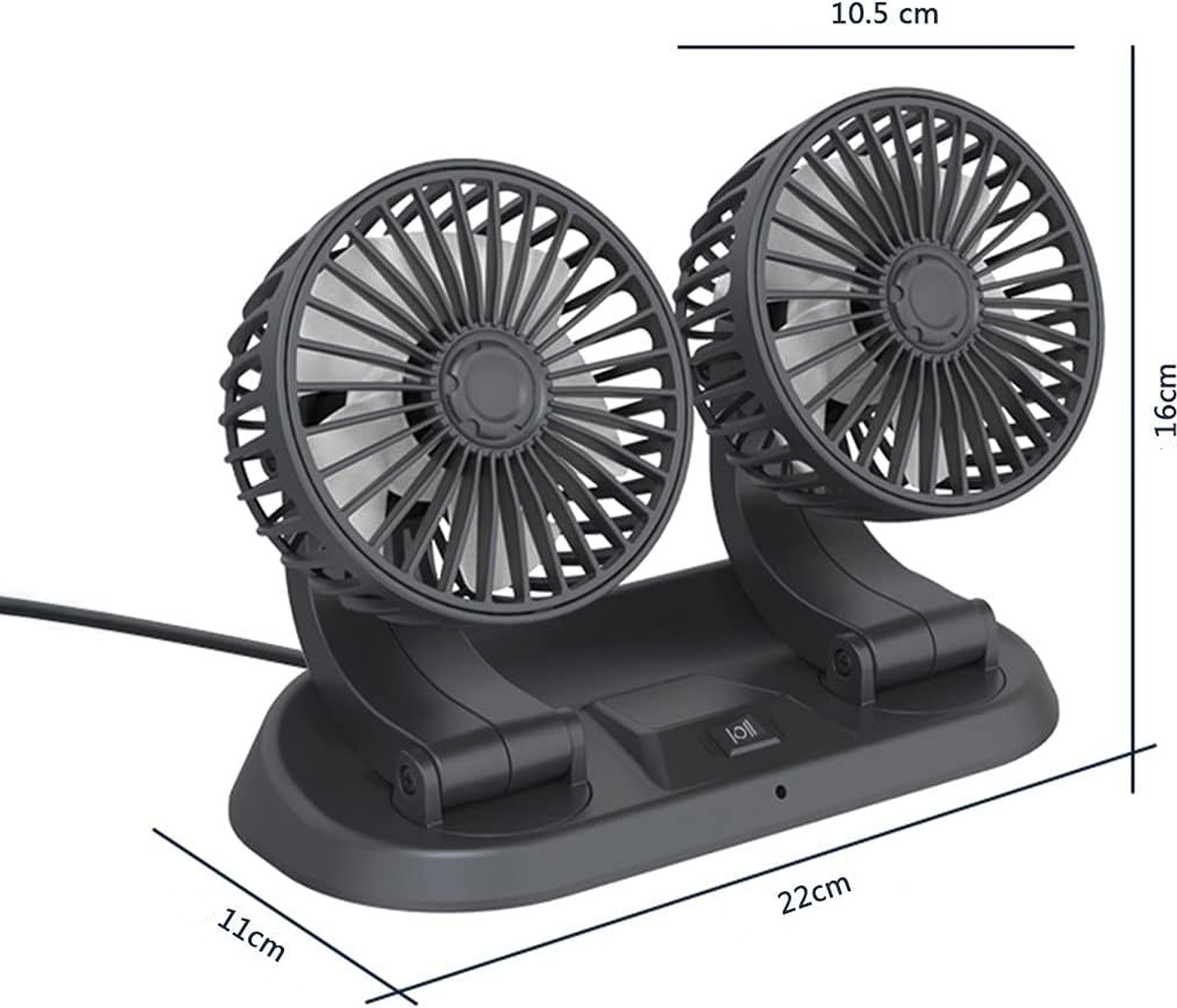 Techmaster Vehicle Car Automobile Mini 2 Fan Fan Fan Cooler 12V FAN10 - Hepsiburada Global