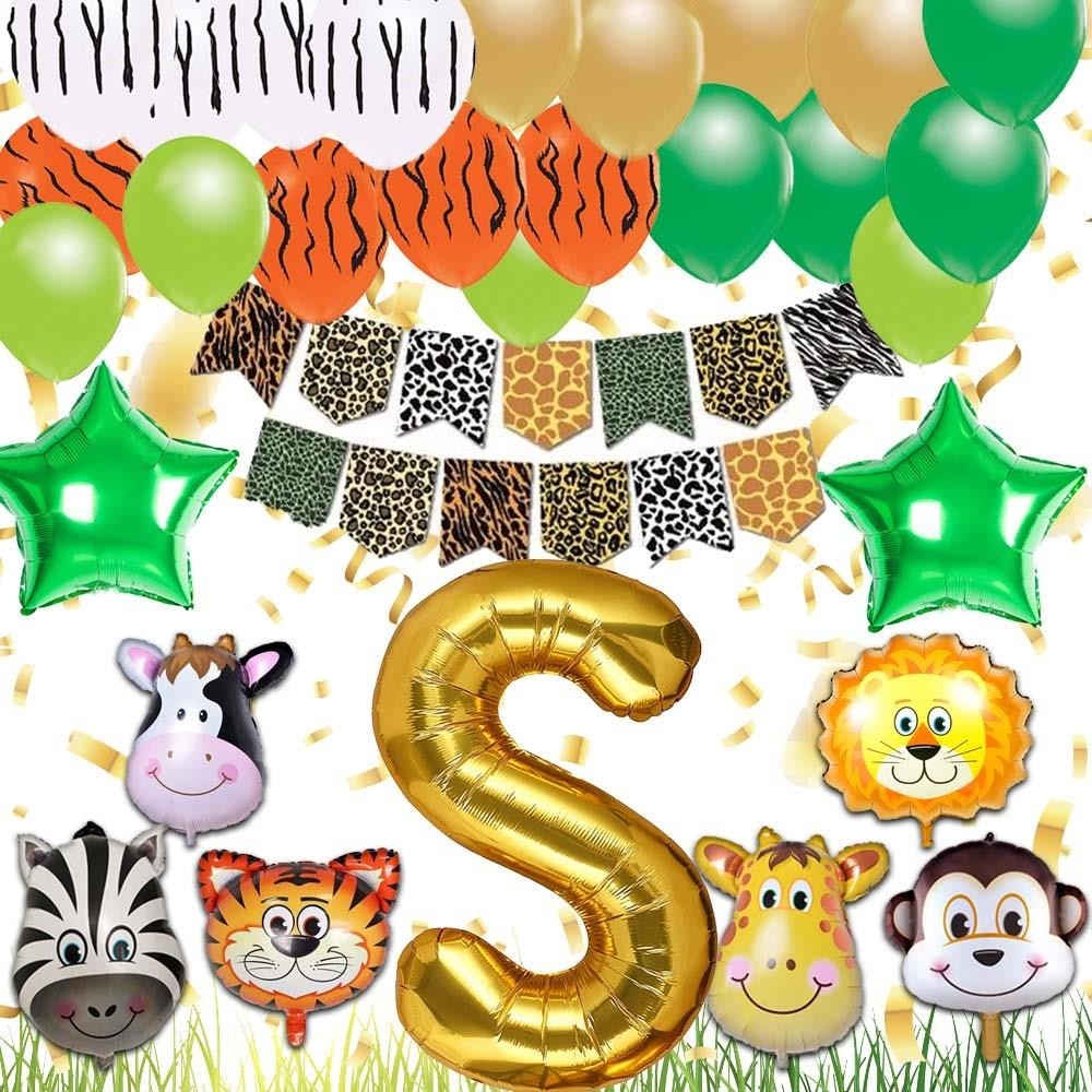 Exploded Safari Concept S Letter Birthday Party Celebration Set; Letter ...