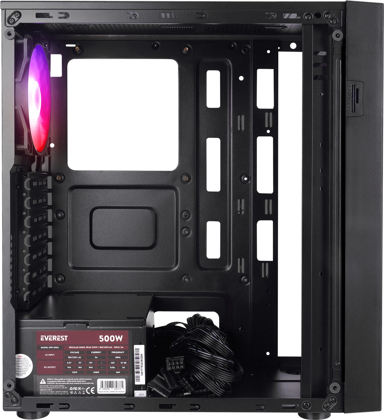 Everest Faced V3 Mesh 500W ATX Mid-T Gaming Gaming Case with Tempered ...