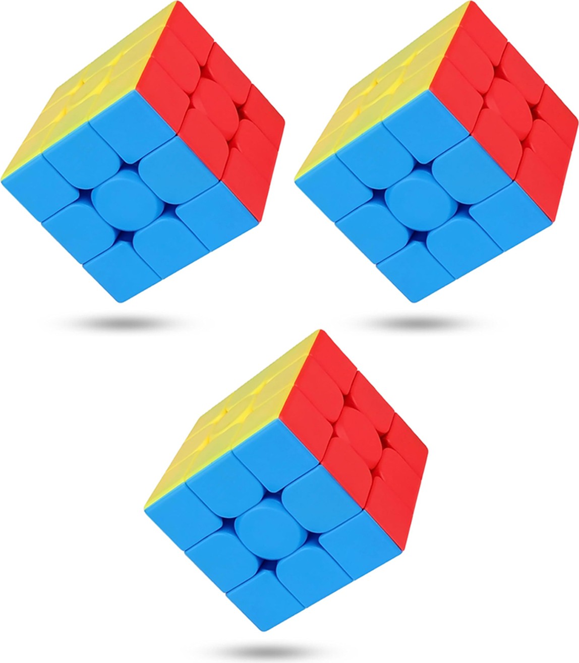 Toyaş 3 Pieces Speed Cupe Rubik Cube Intelligence Cube 3x3 Vivid Colors