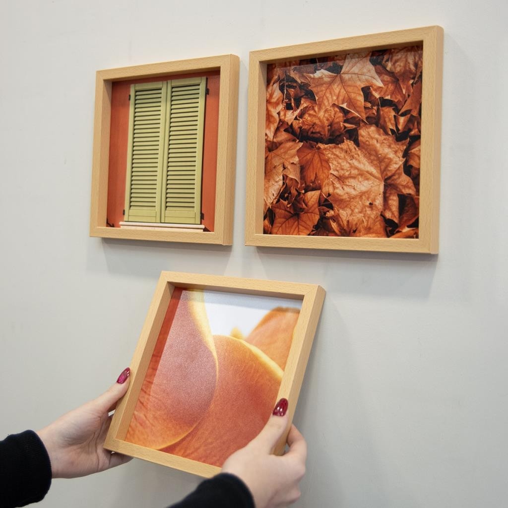 Nobbystar Adhesive Removable Classic Wooden Look Square Frame - 3 Pack ...