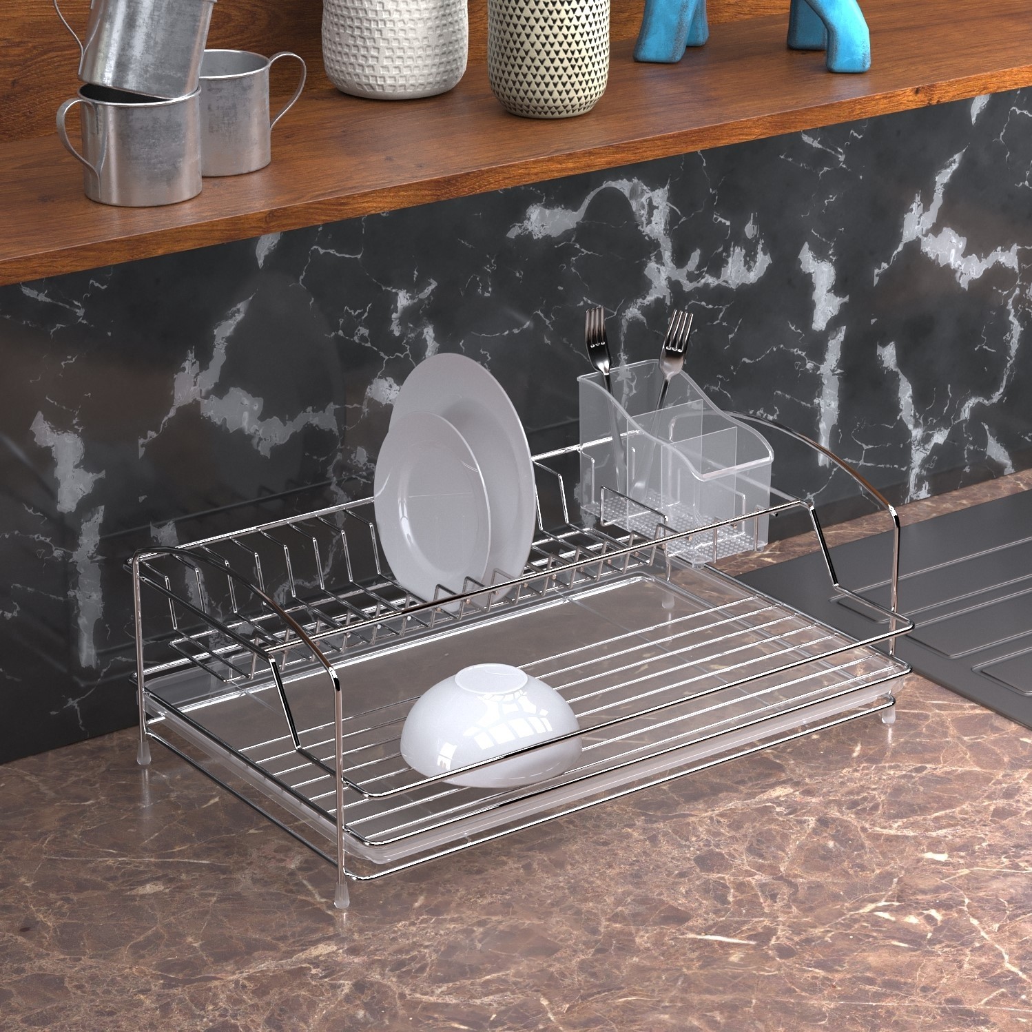 Tekno-tel 2-LAYER PLATE RACK CHROME KB008 - Hepsiburada Global
