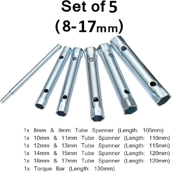 Dafs T Handle Spark Plug Pipe Wrench Set Sleeve Type Pipe Socket Set 8 ...