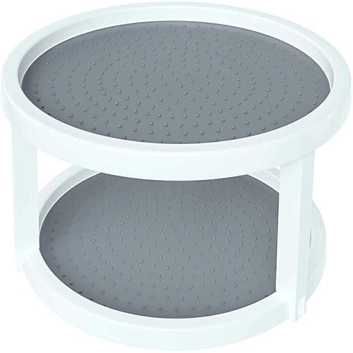 Two Tier Twin Turntable Storage Turntable Multi Level Rotary Kitchen ...