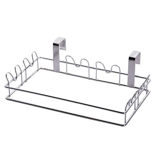 Double Hook Stainless Steel Garbage Bag Holder Cupboard Door Back Trash ...