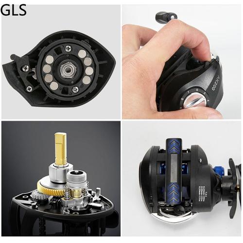 Left Hand Baitcasting Reel 7.2:1Gear Ratio Max Drag 8KG Reel Aluminum ...