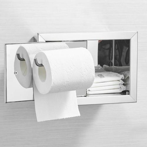 Stainless Steel Concealed Paper Holder Wall Mounted Paper Holder Hotel ...