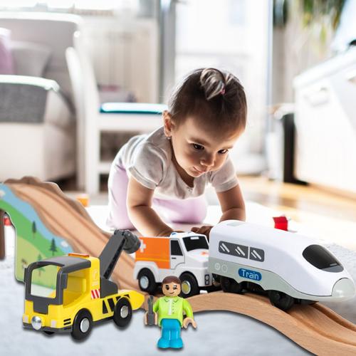Locomotive Train Magnetic Rail Toy Compatible With Wooden Track ...