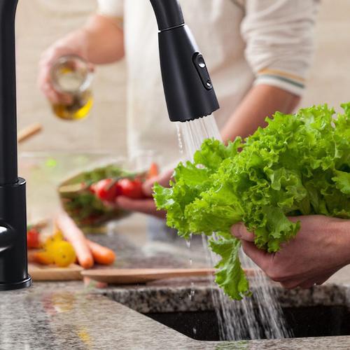 Kitchen Hot And Cold Water Faucet With Telescopic Nozzle Farmyard ...
