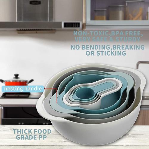 Plastic Multicolored Mixing Bowls Set Of 8, Nest For Easy Storage ...