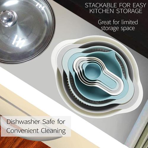 Plastic Multicolored Mixing Bowls Set Of 8, Nest For Easy Storage ...