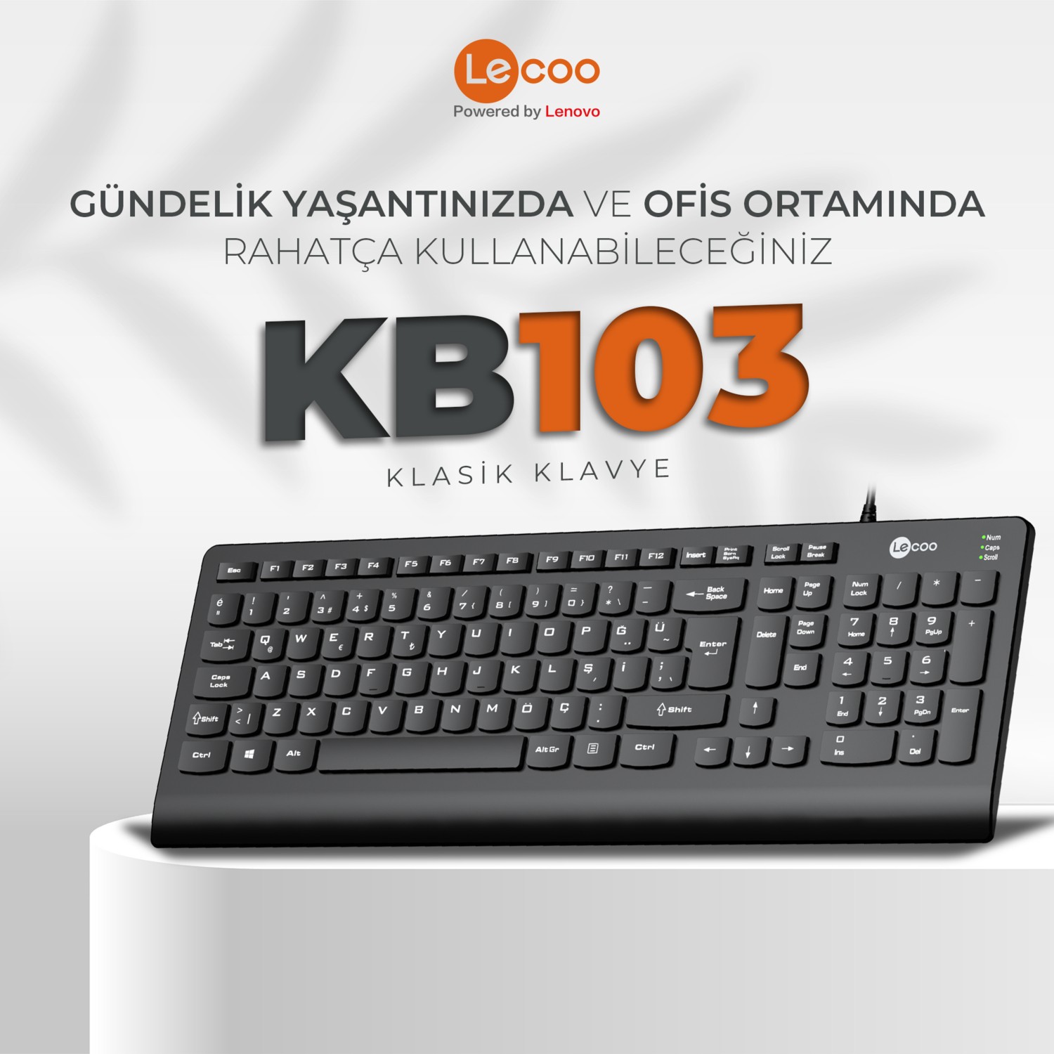 Lecoo KB103 USB Wired Turkish Q Keyboard White - Hepsiburada Global