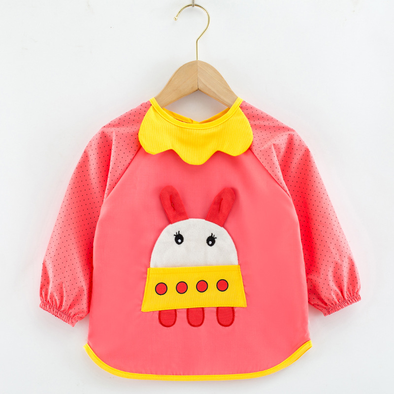 Kids Apron Girl Apron Long Sleeve Waterproof Smock Kid's Eating Bib ...