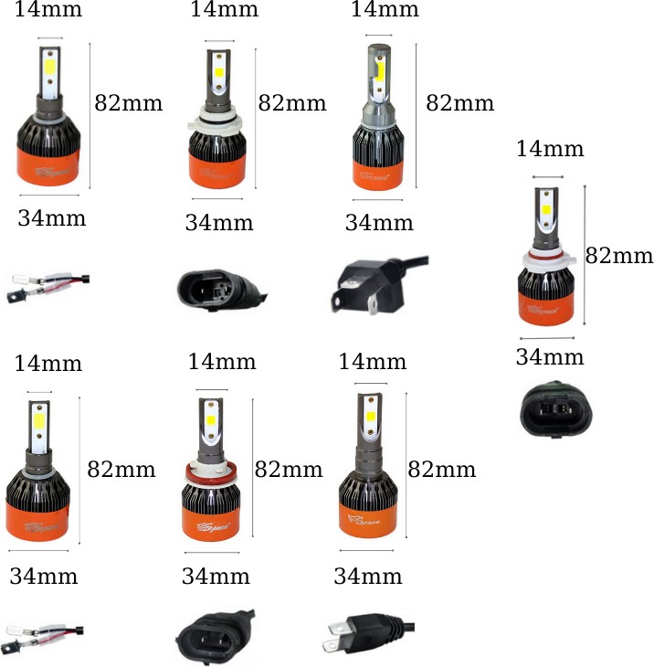 Space LED Headlight Bulb White 48W 12V 8000LM H9006 / LAAM98 ...