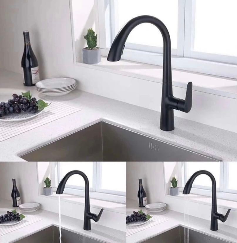 İsaoğlu Spiral Kitchen Faucet Extending System Sink Tap Black Kitchen ...