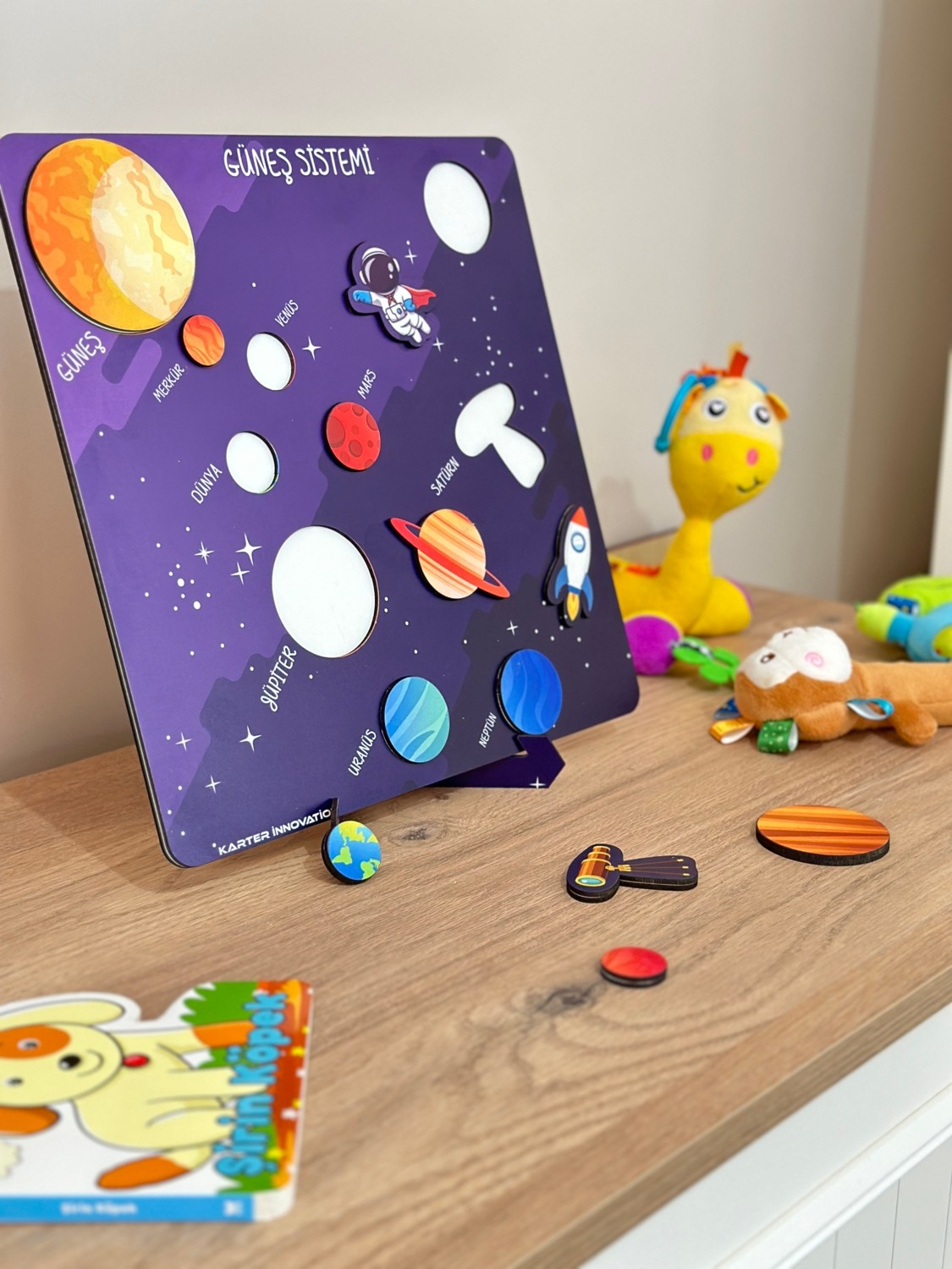 3-Piece Set Teaching Planets, Solar System, Matching Cards and Round ...