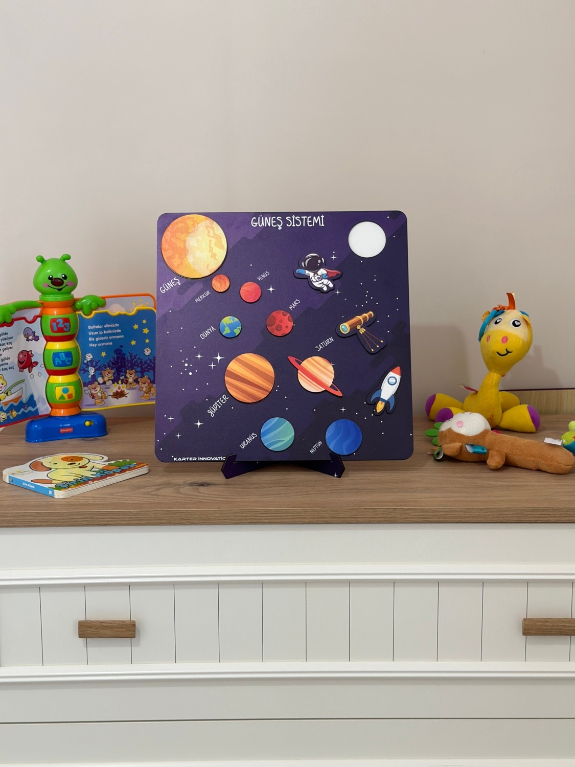 3-Piece Set Teaching Planets, Solar System, Matching Cards and Round ...