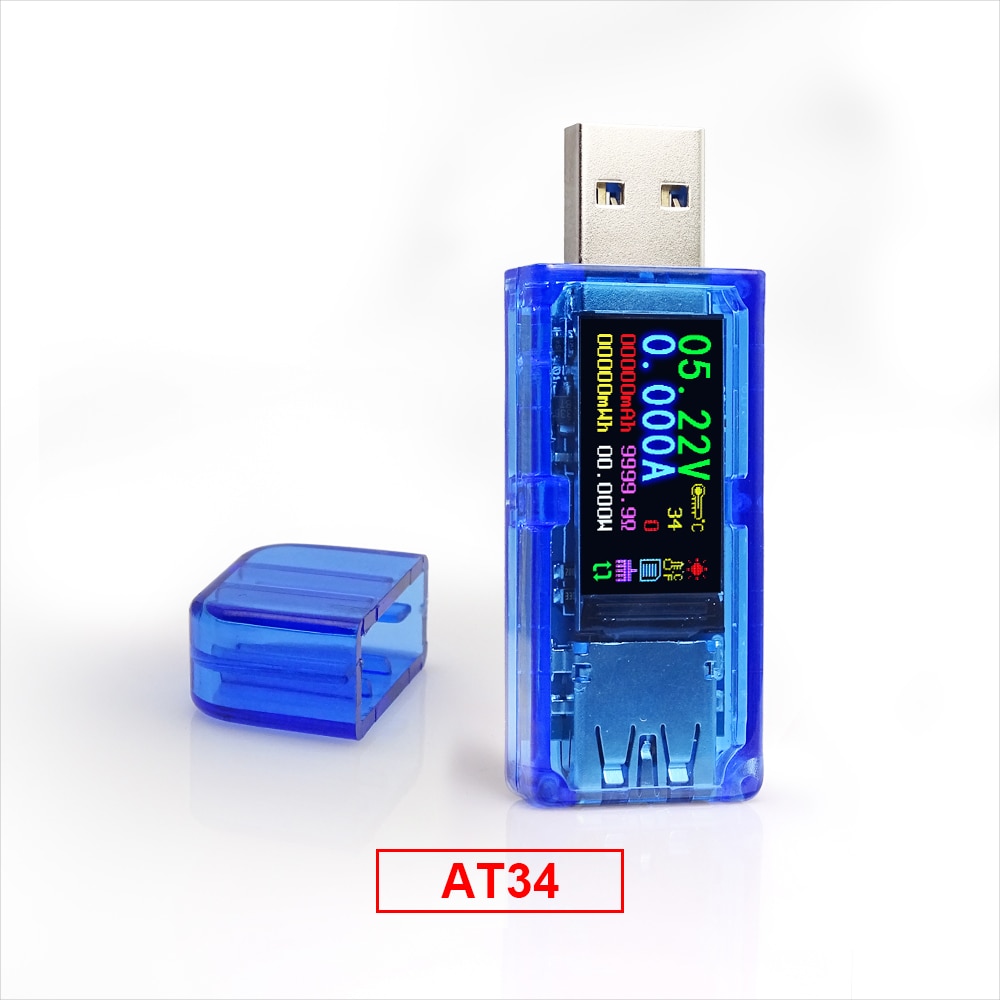 Type AT34 RD AT35 AT34 5 digits USB 3.0 color LCD Voltmeter ammeter ...