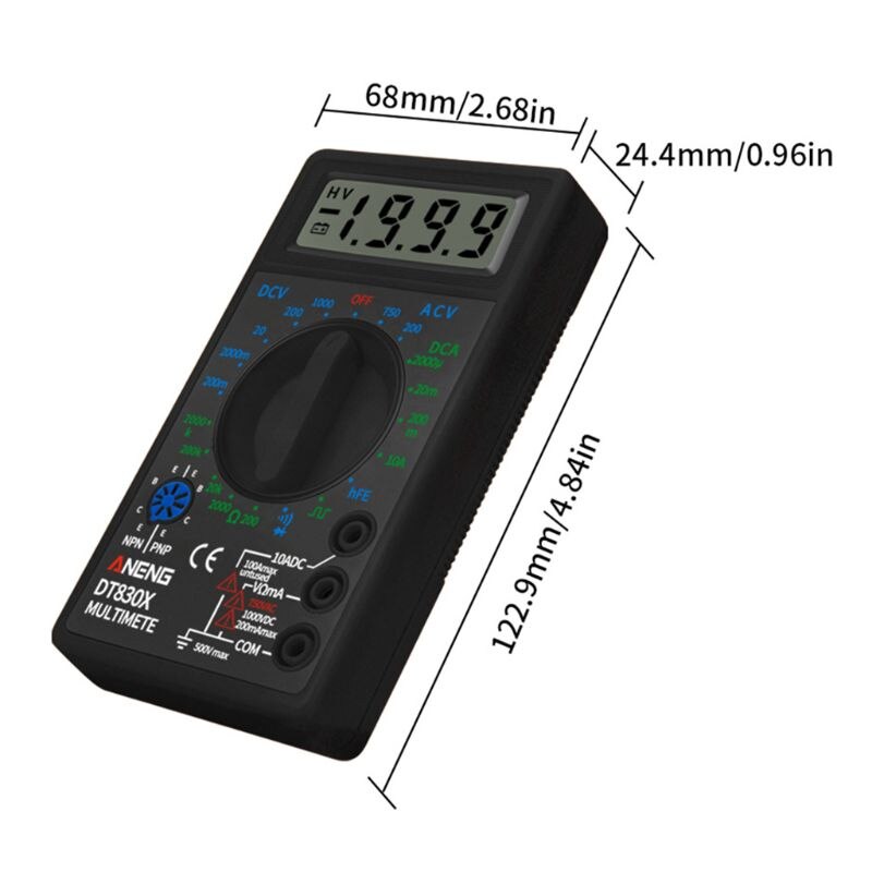 Type yellow Digital Multimeter Voltmeter Ammeter Ohmmeter DC10V~1000V ...