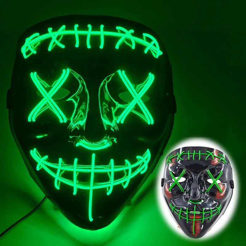 Halloween Luminous Neon Mask Led Masquerade Party Mask - Hepsiburada Global