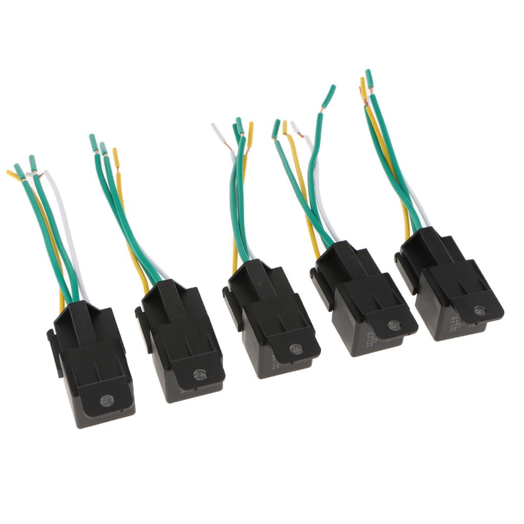 5 Pieces 48V 40A 5Pins Automotive Car SPDT Normally Closed Relay 4 ...