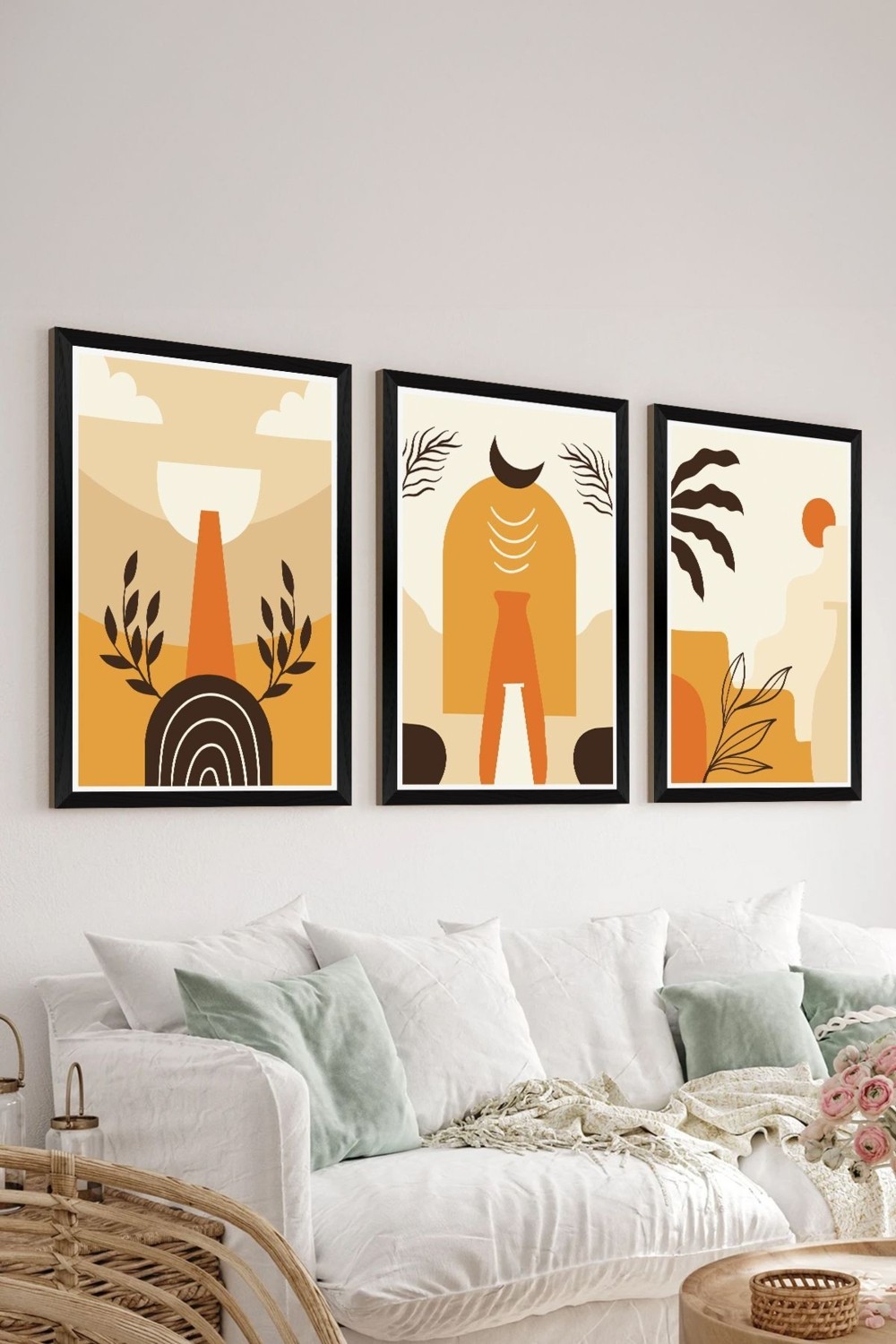 Artavessa 3 Piece Black Frame Look MDF Painting Set - Set 14 ...