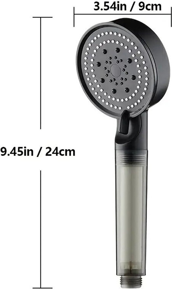 Tekno Trust Plastic Black Spa Mode Filtered Shower Head 5 Functional ...
