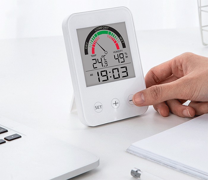 Sevgift Pointer Scale Temperature, Humidity and Time Display (Touch ...
