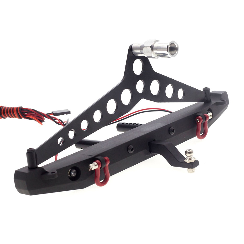RC Bumper w/ Lights Trailer Hitch for 1/10 RC Crawler Car Parts Accs ...