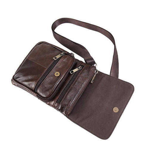 Genuine Leather Men's Messenger Bag Small Shoulder Bag Handbag Men ...