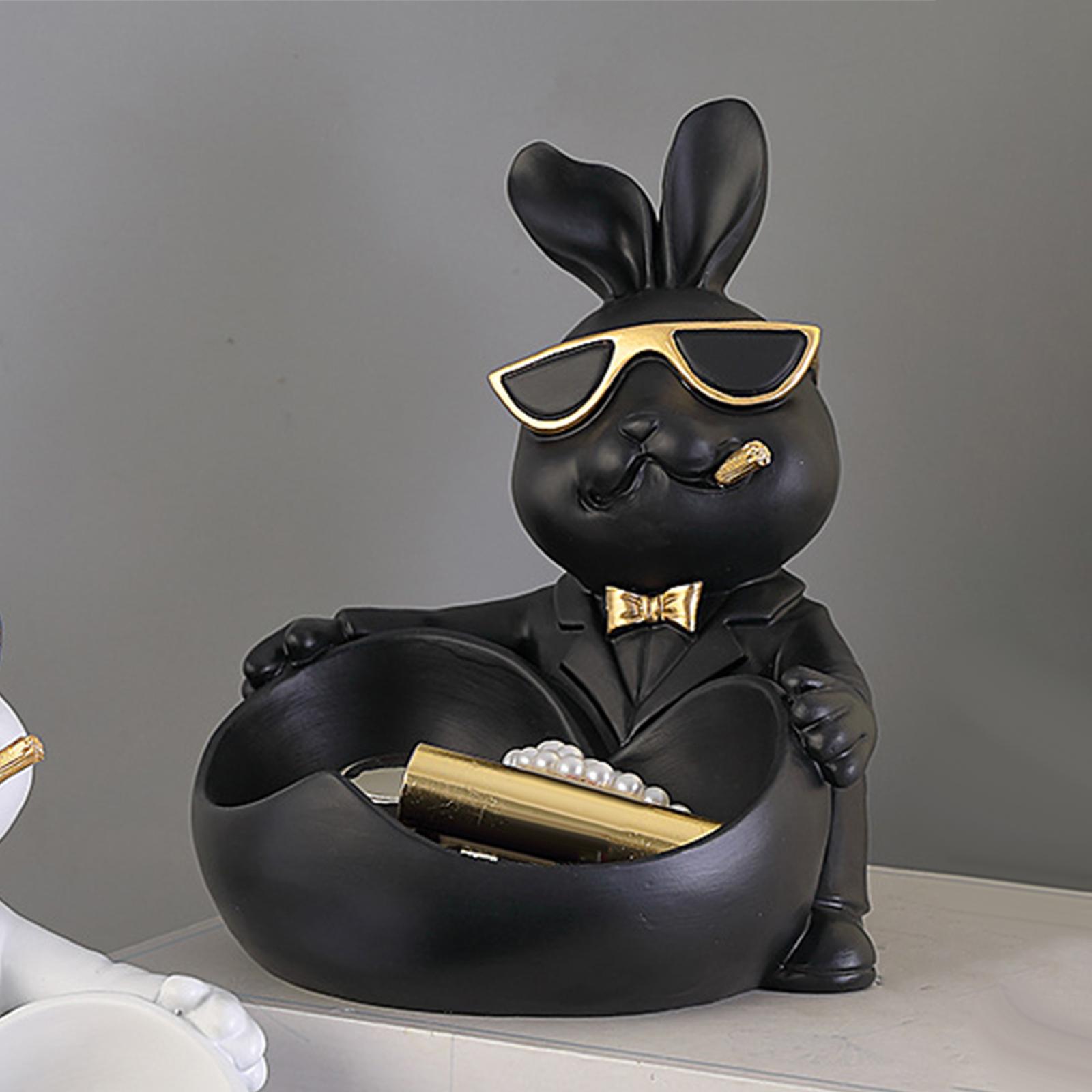 Nordic Rabbit Statue Storage Box Resin Figurine Sculpture Container ...