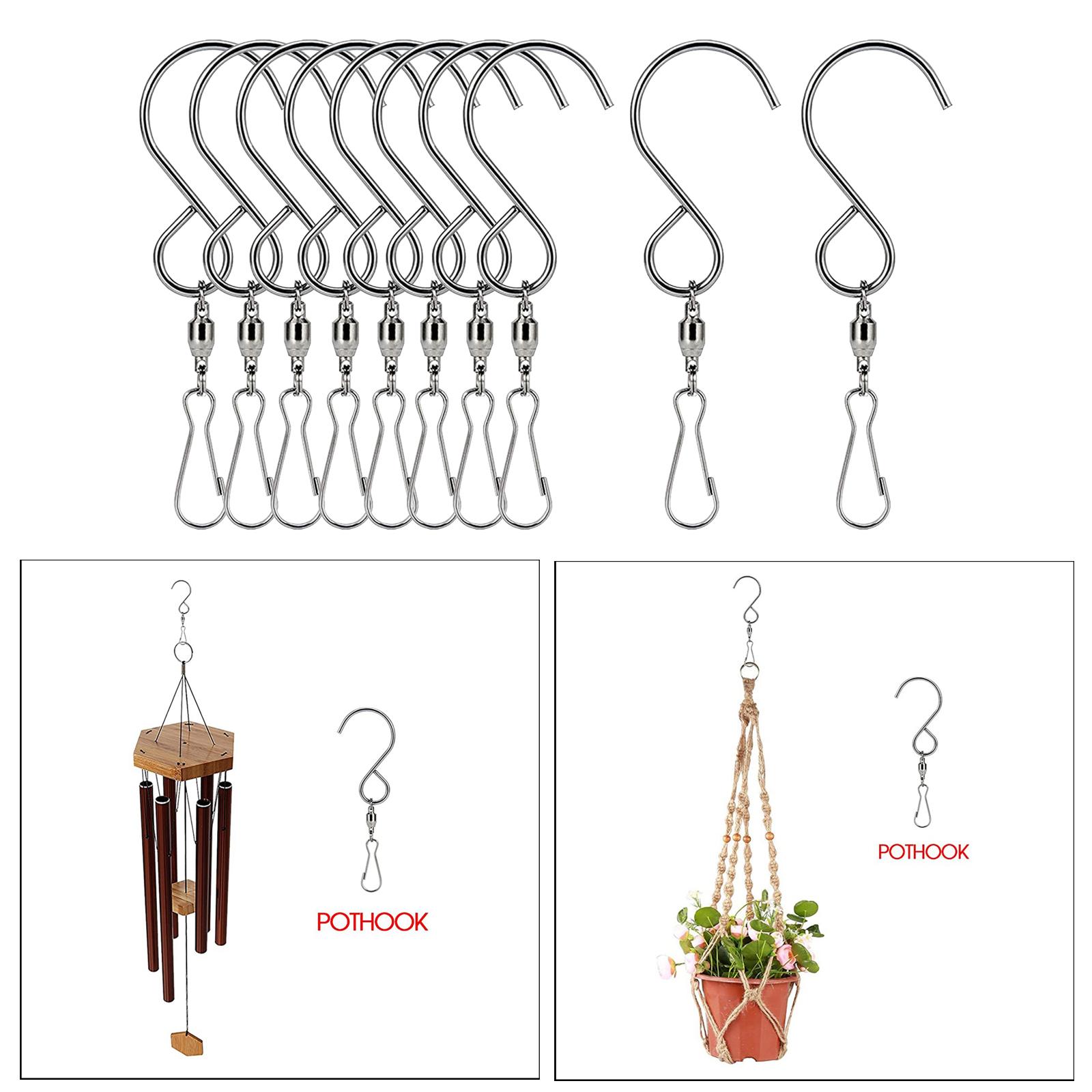 10pcs Stainless Steel Hooks 360° Rotating Hanging - Hepsiburada Global