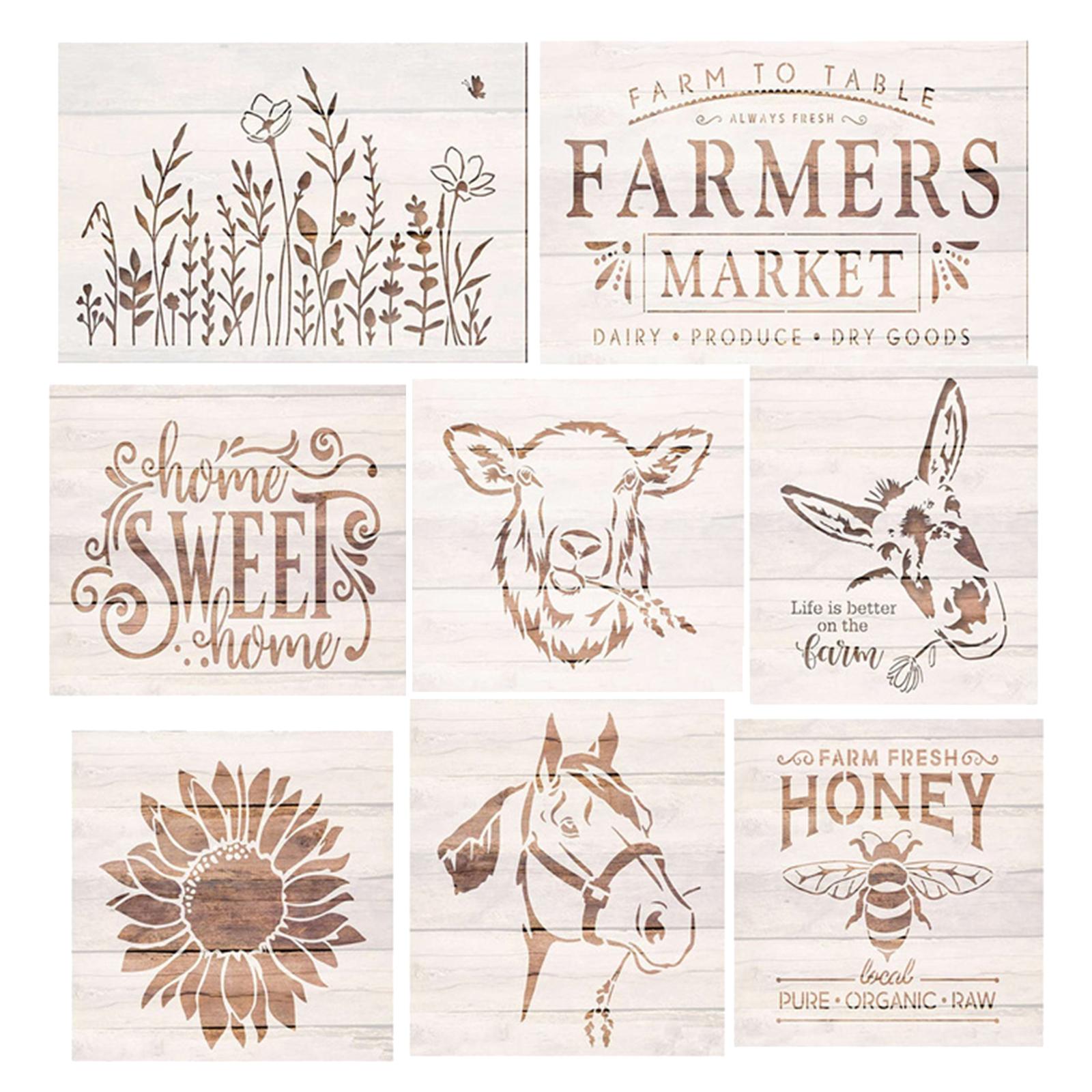 Farm Stencils Painting Templates for Party 8Pcs - Hepsiburada Global