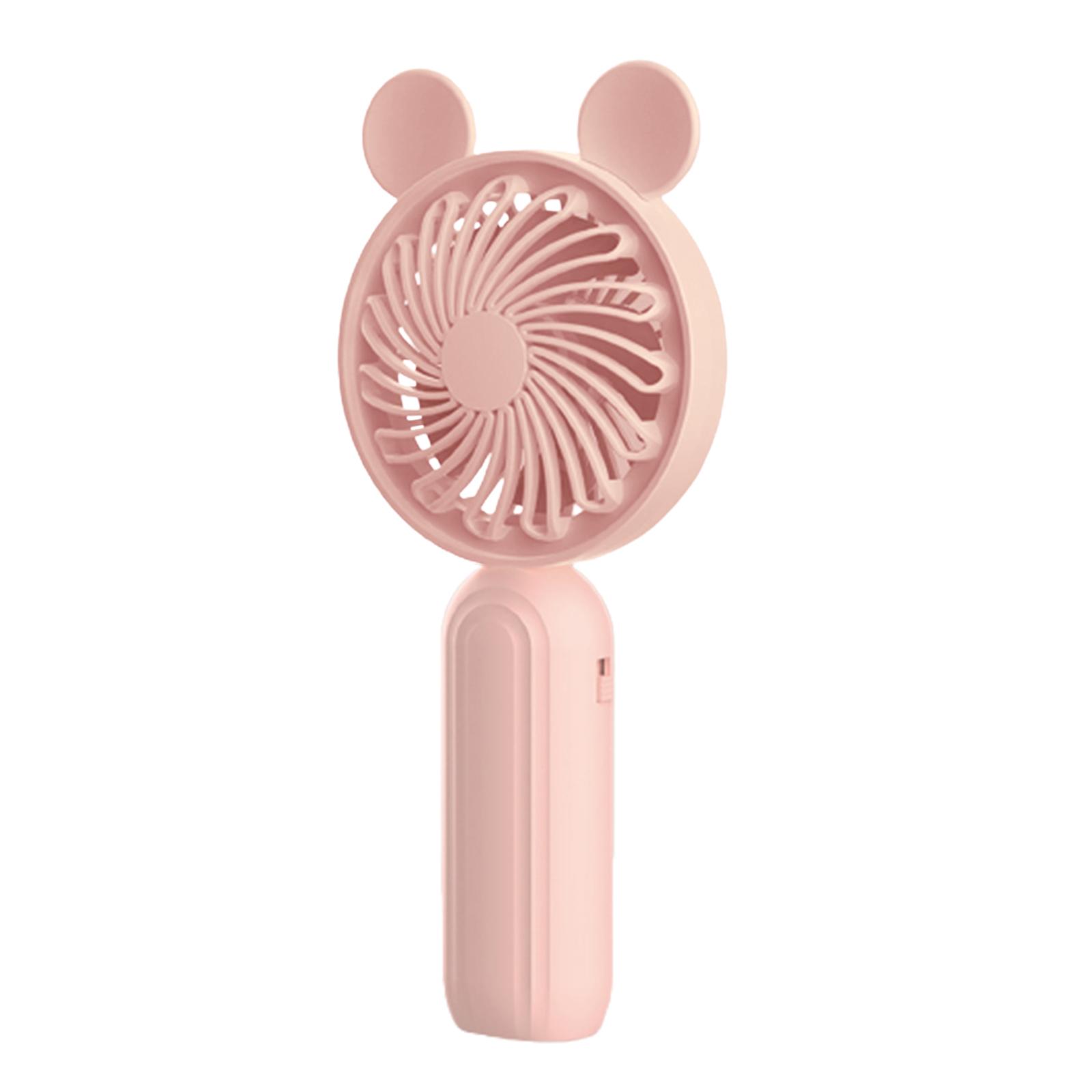 Handheld Portable Fan Pocket Fan Table Desk Fan pink with cat ear ...