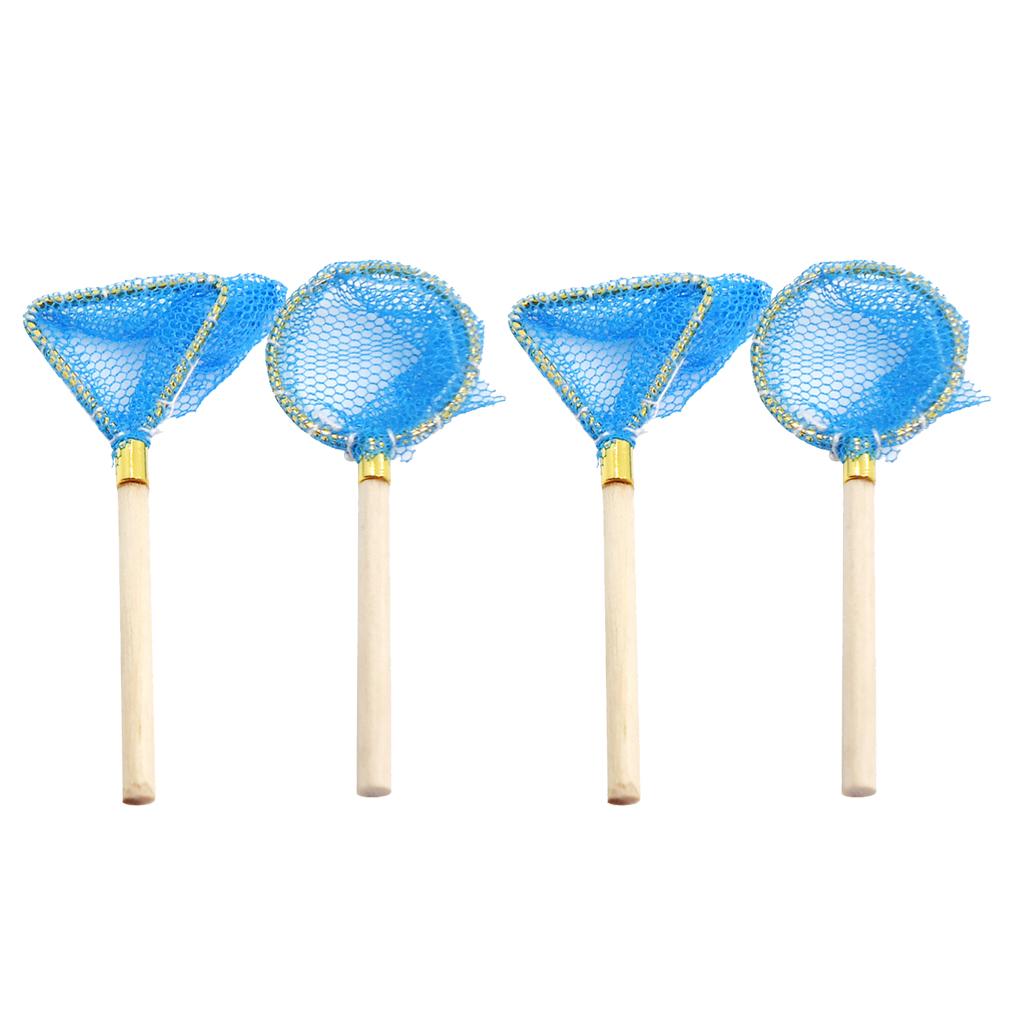 4 Pieces 1/12 Dollhouse Miniature Mini Fishing Net Doll Life Scene ...