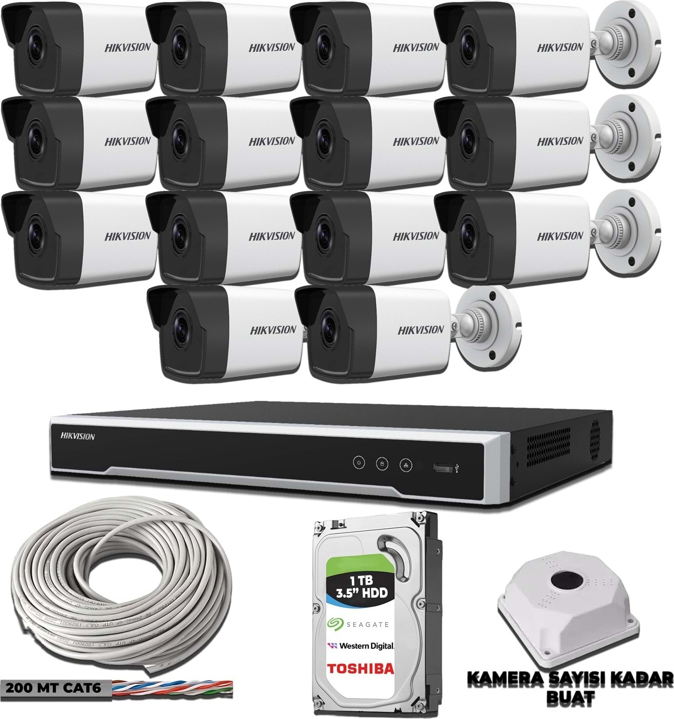 Hikvision 2mp IP Camera Set with 14 Cameras 1080P 1tb HDD with ...