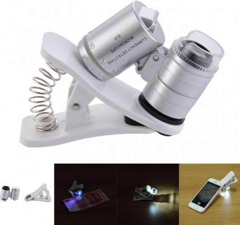 Skygo Universal LED Lighted Mini Pocket Microscope for All Camera ...