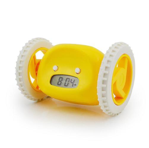 Running Away Rolling Wheel Alarm Clock Digital Creative Clock Kid Gift ...