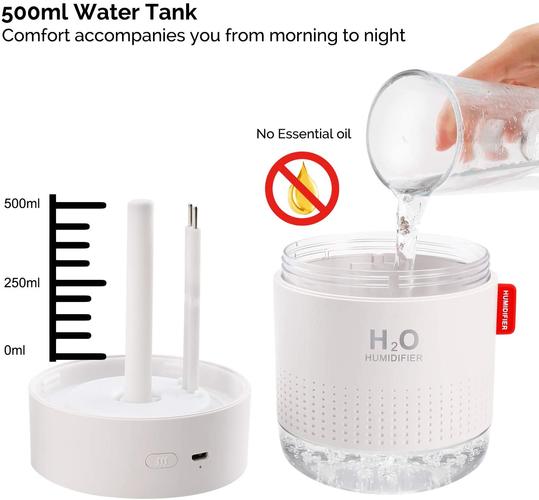 USB Humidifier 450ml Cool Mist Air Humidifiers Portable Mini LED Light ...