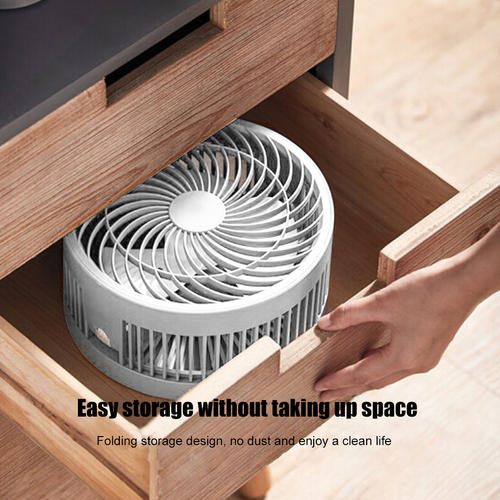 USB Rechargeable Folding Telescopic Floor Fan Mini Summer Mute Silent ...