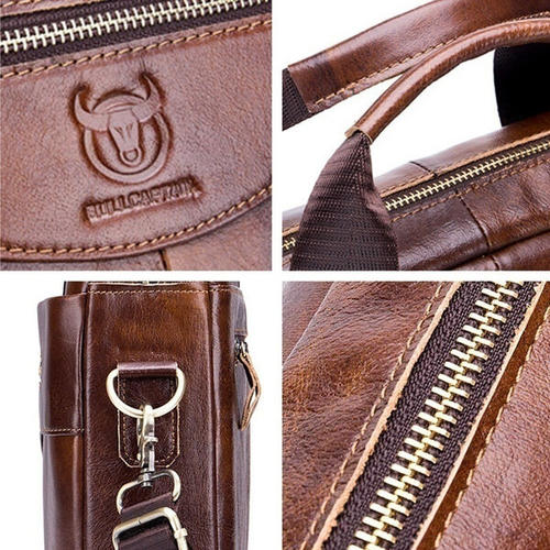 Bullcaptain 100% Genuine Leather Men Business Vintage Laptop Bag ...