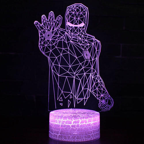 Marvel Iron Man 3D LED Night Light 7 Colour Change USB Desk Table Lamp ...